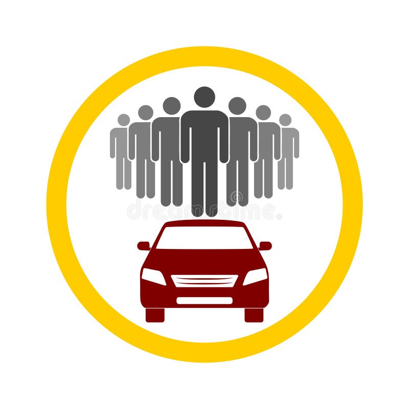 Car Sharing Icon, Car Sharing Symbol, 6 Colors Included Stock Vector ...