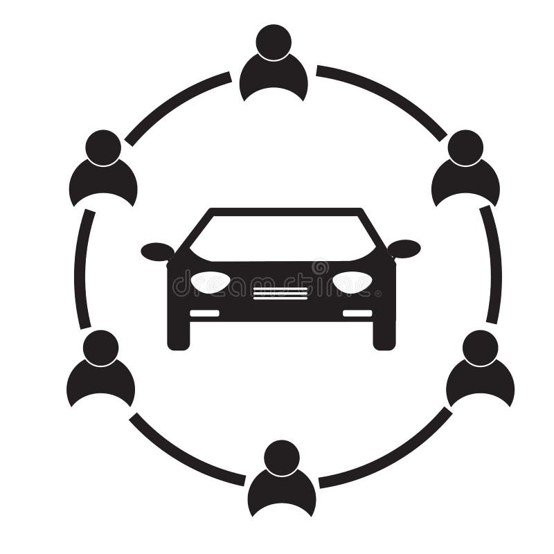 Car Sharing Icon on White Background. Carsharing Sign. Carpooling ...