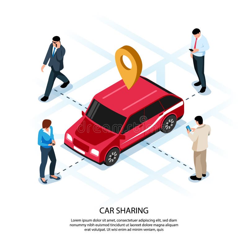 Car Sharing Isometric Composition Stock Illustrations – 50 Car Sharing ...