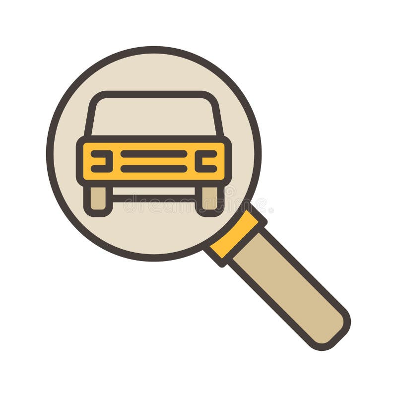 Car Sharing Search Vector Magnifier with Auto Concept Colored Icon ...