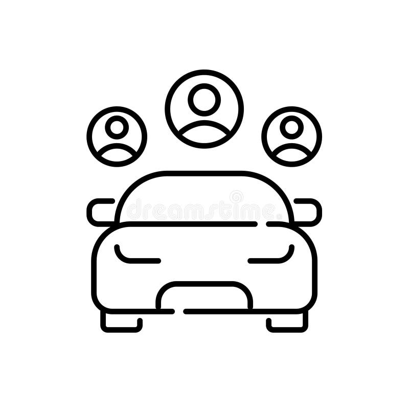 Car Sharing Service. Multiple Customers. Pixel Perfect Icon Stock ...