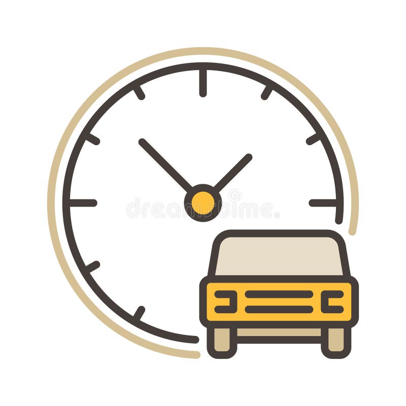 Car Sharing Time Vector Rent by Hour Concept Colored Icon Stock Vector ...