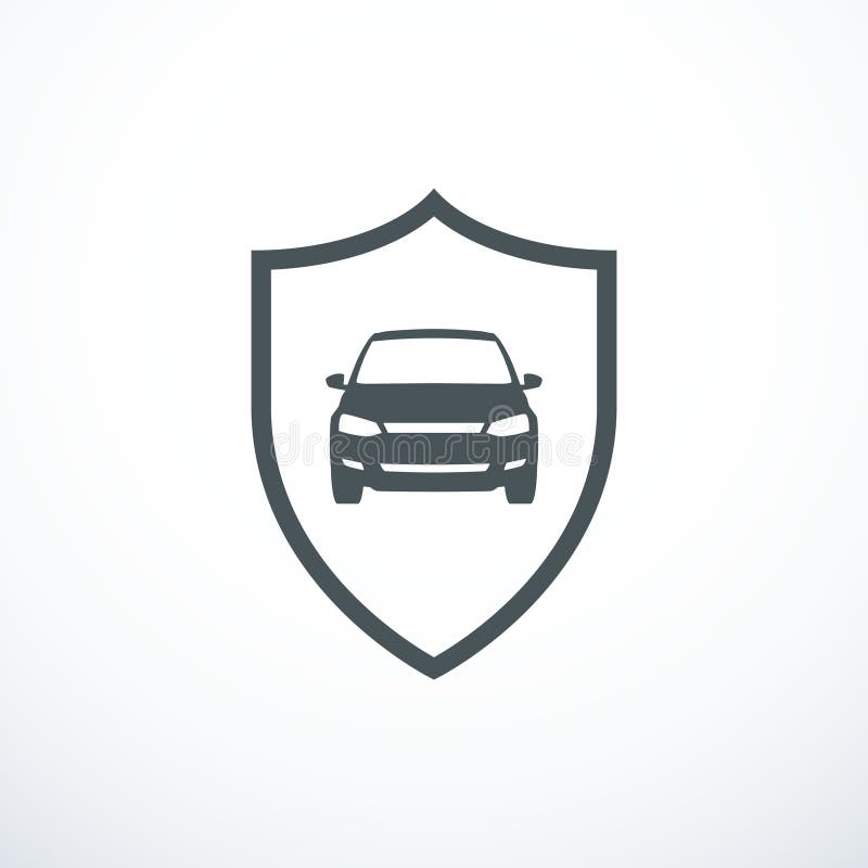Car and Shield. Car Security / Insurance Concept. Vector Illustration ...