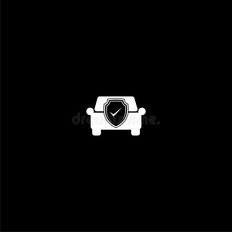 Car Shield Icon Isolated on Dark Background Stock Vector - Illustration ...