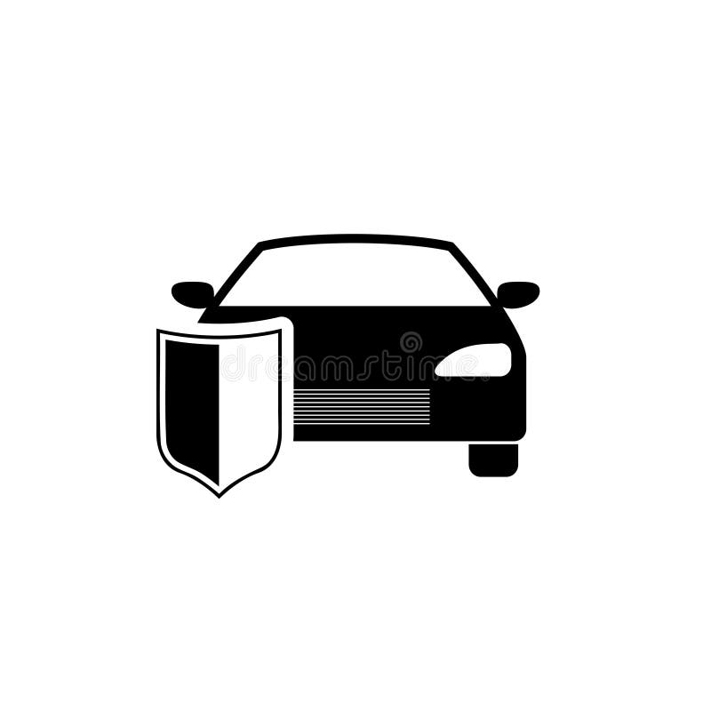 Car Shield Icon Isolated on White Background Stock Vector ...