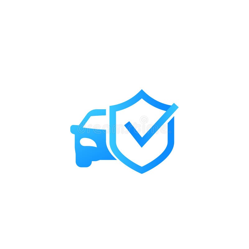 Car and Shield Icon, Vector Mark Stock Vector - Illustration of service ...