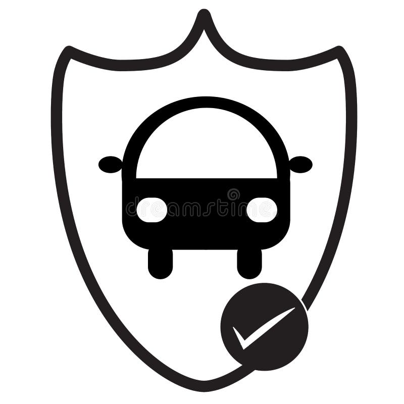 Car Shield Icon on White Background. Car Insurance Sign. Auto Insurance ...