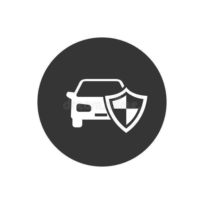 Car Shield White Icon on Gray in Flat Style Stock Vector - Illustration ...