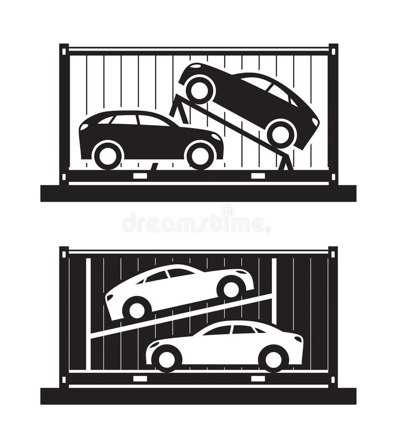 Car shipping container stock vector. Illustration of icon - 165253113