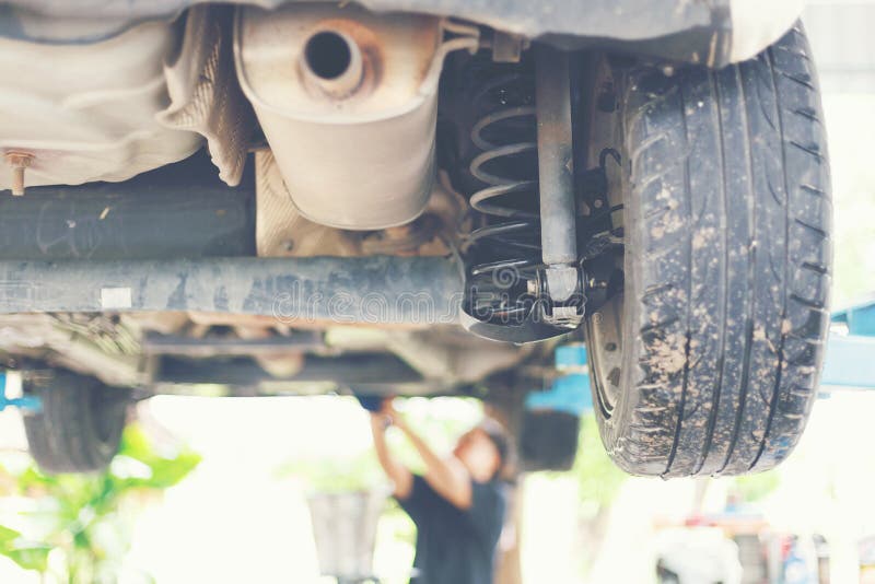 Car Shock Absorber Checking. Stock Image - Image of dust, power: 118711427
