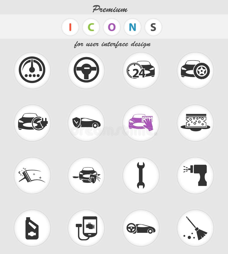 Car shop icon set stock vector. Illustration of symbol - 122946067