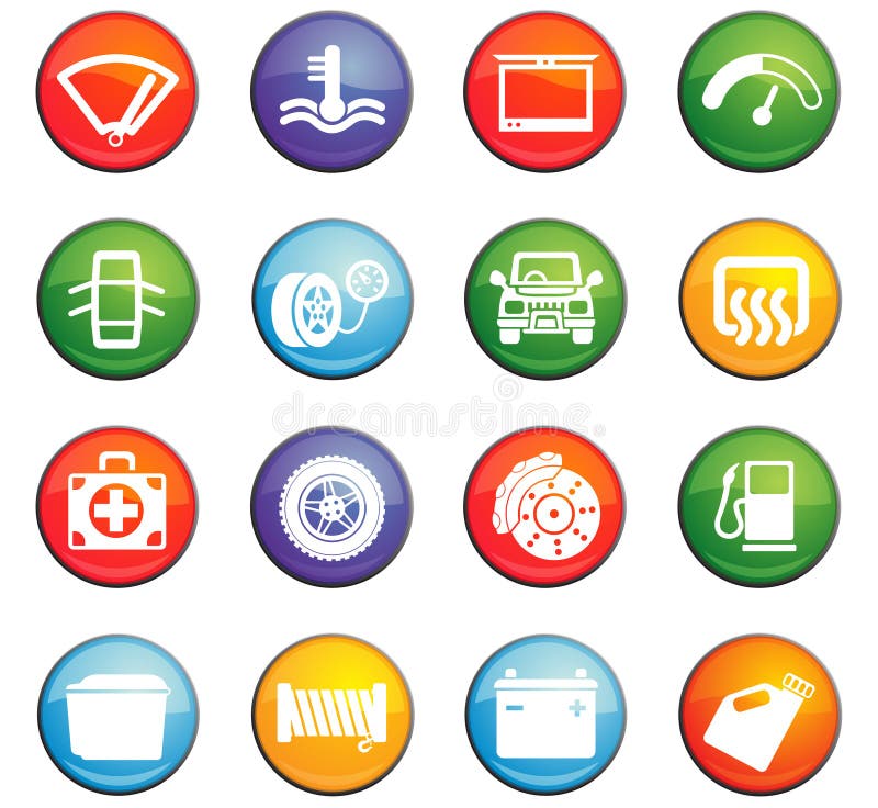 Car shop icon set stock illustration. Illustration of symbol - 89189627