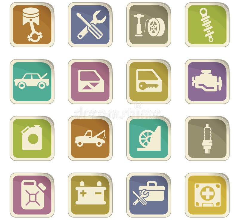 Car shop icon set stock illustration. Illustration of candle - 89219551