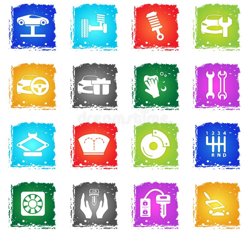 Car shop icon set stock illustration. Illustration of gift - 88133869