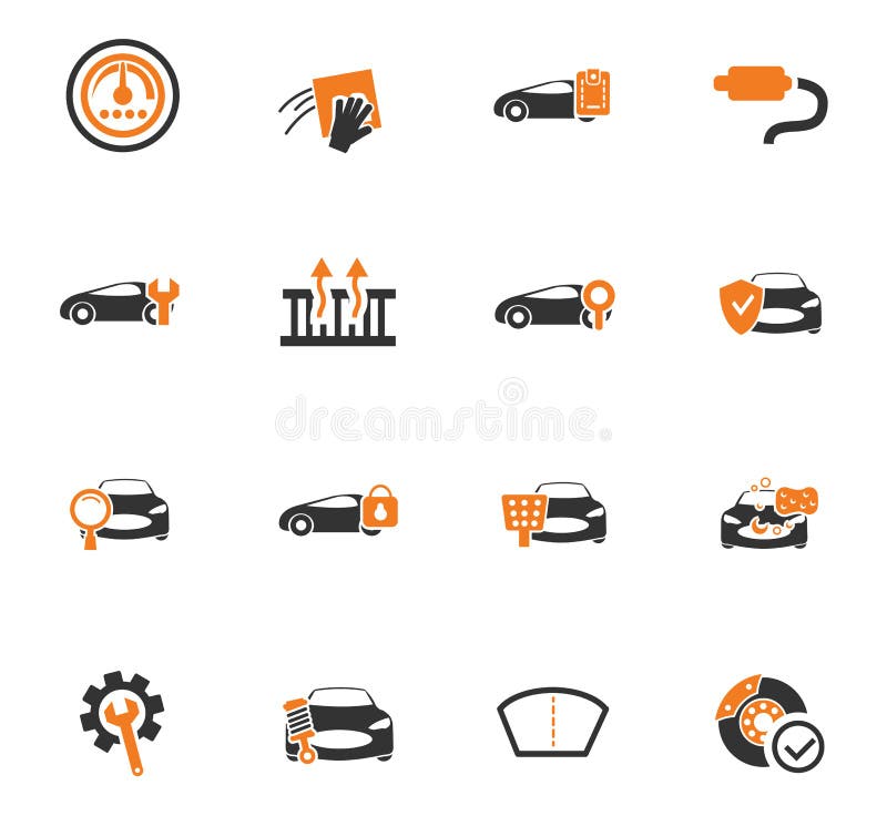 Car shop icons set stock illustration. Illustration of equipment - 88999916