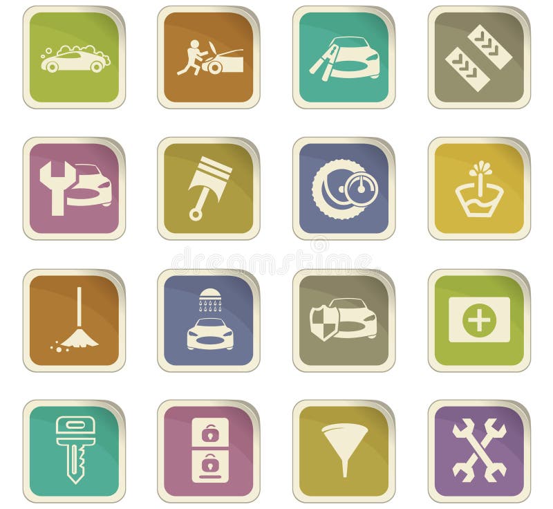 Car shop icons set stock illustration. Illustration of symbol - 89206197
