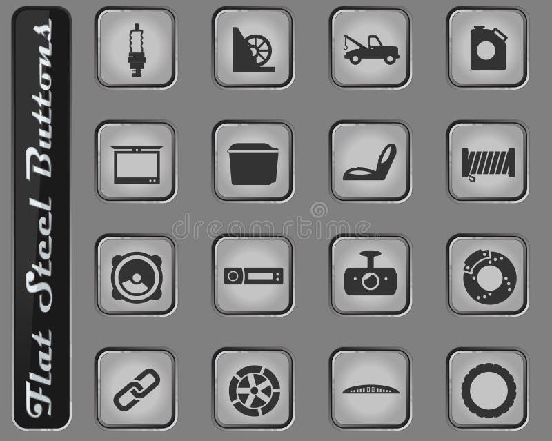 Car shop icons set stock vector. Illustration of canister - 132500989