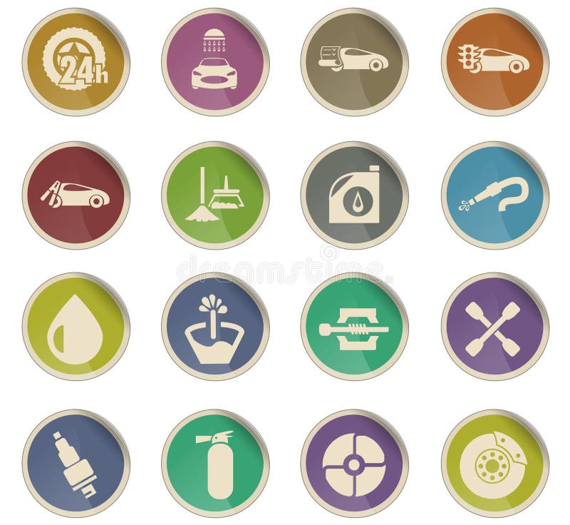 Car shop icon set stock vector. Illustration of document - 123567955