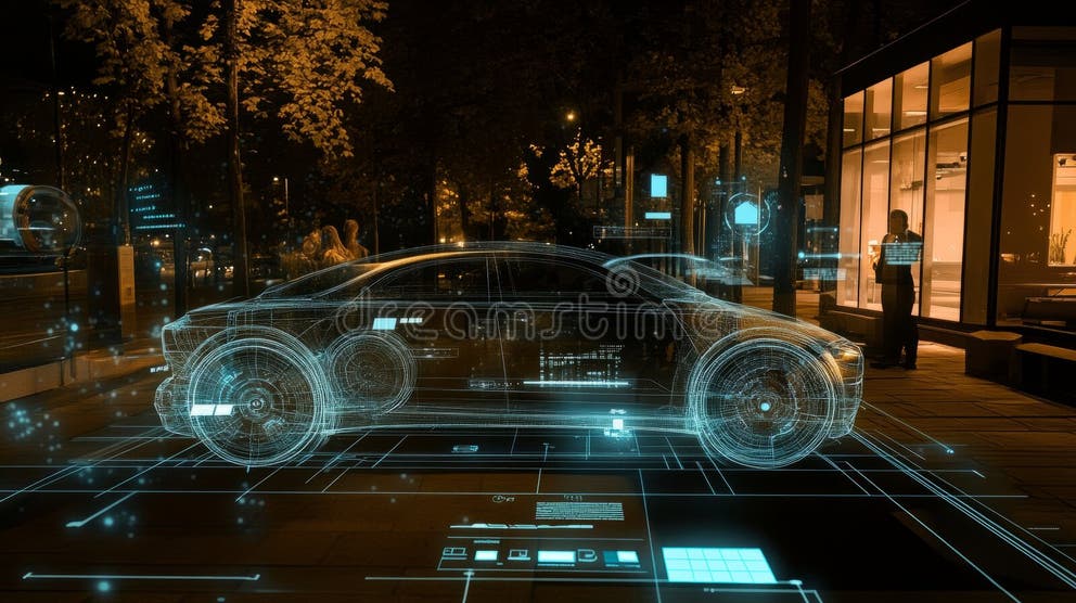 A Car is Shown in a Computer Simulation Stock Illustration ...