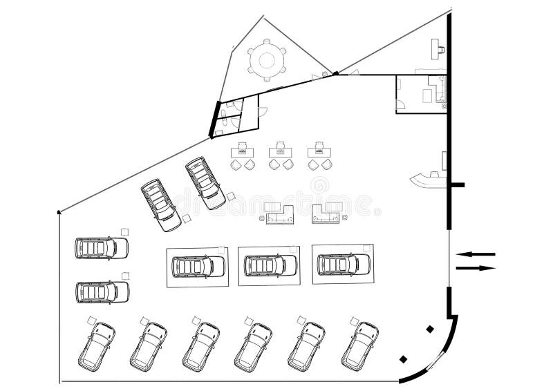 Car Showroom. Floor Plan of the Car Showroom Stock Illustration ...