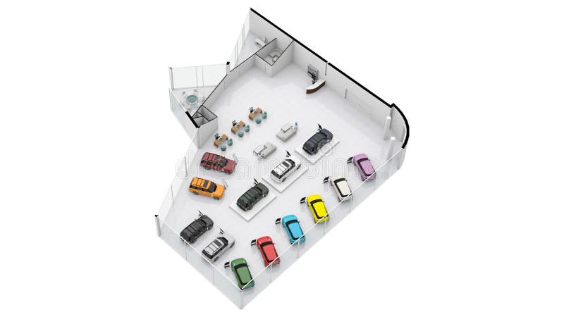 Car Showroom. Floor Plan of the Car Showroom Stock Illustration ...