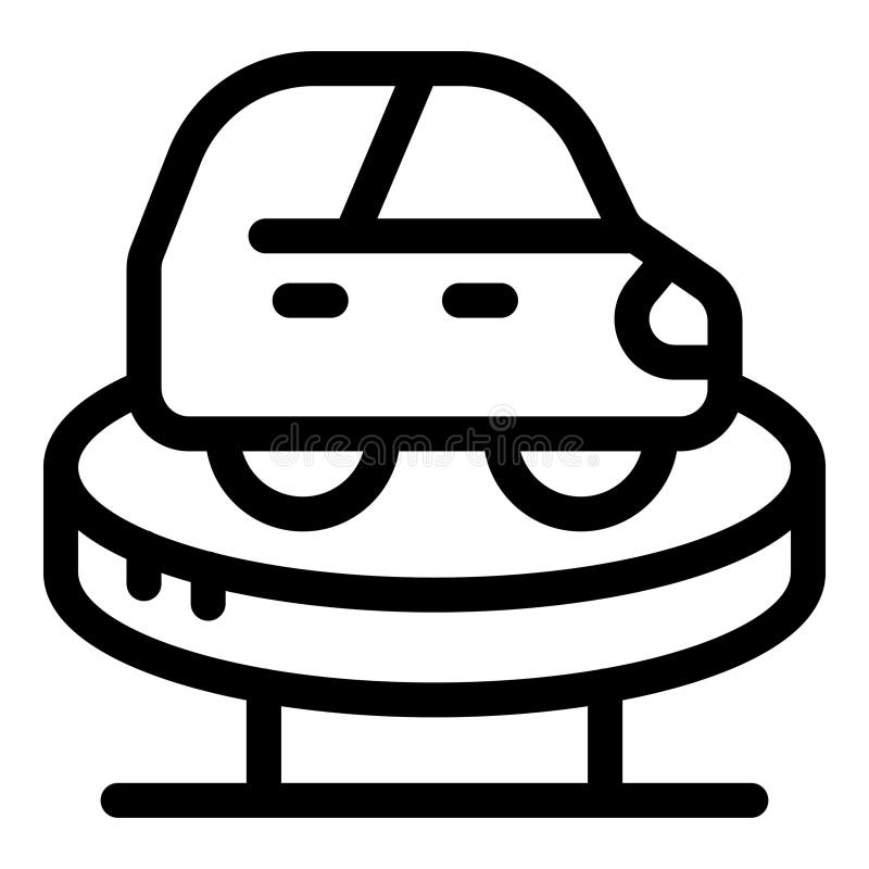 Car Showroom Rotating Platform Icon Outline Style Stock Vector ...