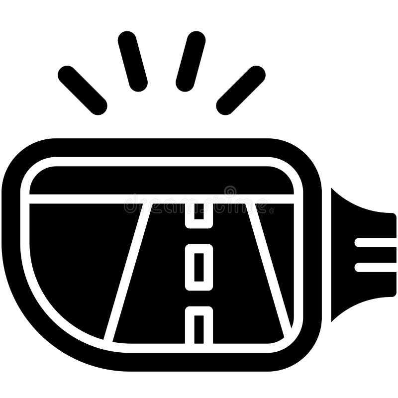 Car Side Mirror Icon, Car Accident and Safety Related Vector Stock ...