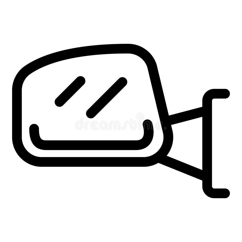 Car Side Mirror Reflecting Light Bold Line Icon Stock Vector ...