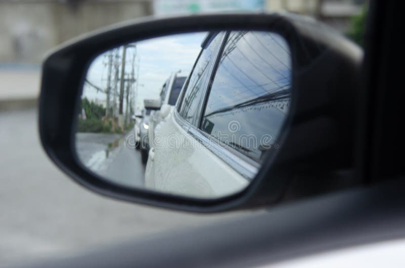 Car in the side mirror stock image. Image of road, mirror - 152077325