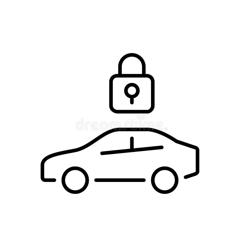 Car Side View. Central Electrical Lock Locked. Pixel Perfect Icon Stock ...