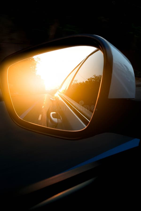 Car Side View Mirror on the Road Stock Photo - Image of driving, rear ...