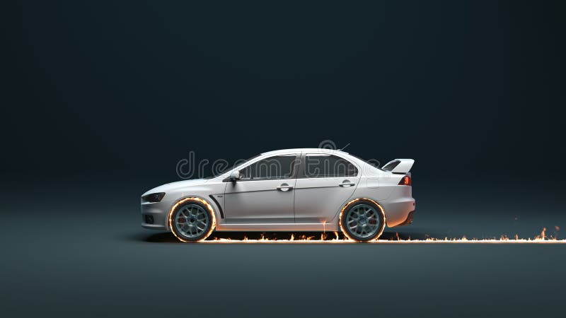 Car side view is moving. stock illustration. Illustration of passenger ...