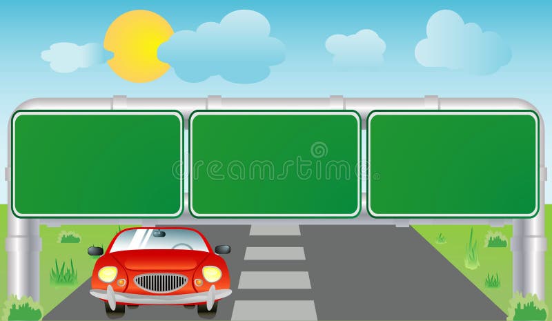 Car and sign stock vector. Illustration of blue, sign - 13927684