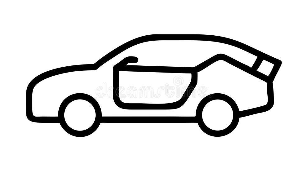 Car Silhouette Outline Icon, Generic Vehicle Profile Symbol, Vector ...