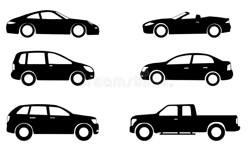 Car silhouettes set stock vector. Illustration of vehicle - 170711017