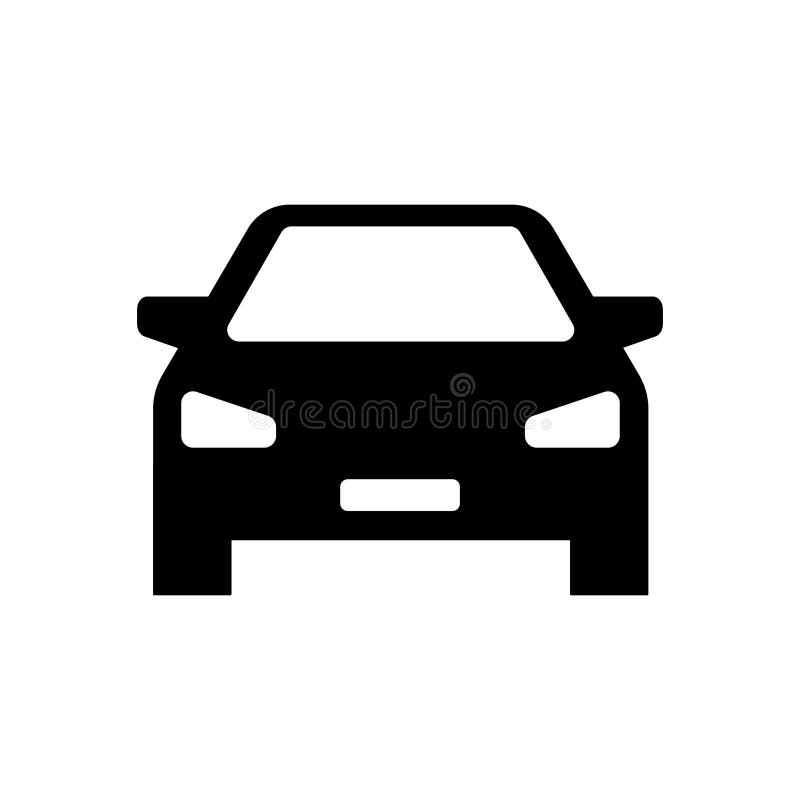 Car Simple Icon. Vector Flat Black Symbol of a Car Stock Illustration ...