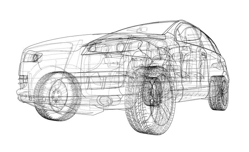 Car sketch. Vector stock vector. Illustration of drafting - 110201910