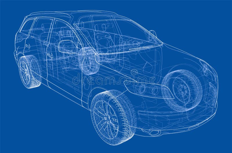 Car sketch. Vector stock vector. Illustration of engineering - 110684849