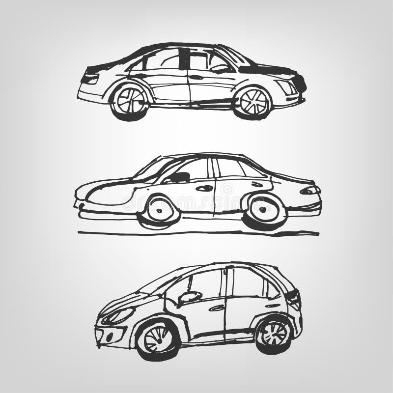 Car sketches stock vector. Illustration of drawing, silhouette - 59985112
