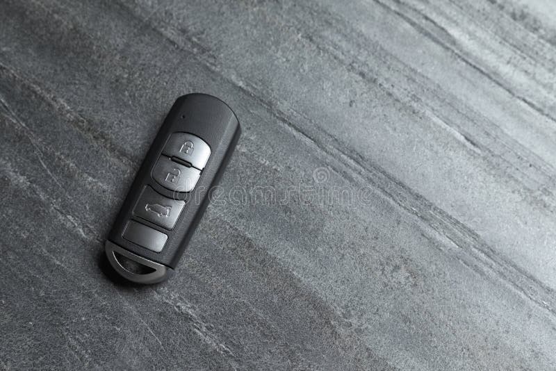 Car Smart Key on Grey Background, Top View Stock Image - Image of ...