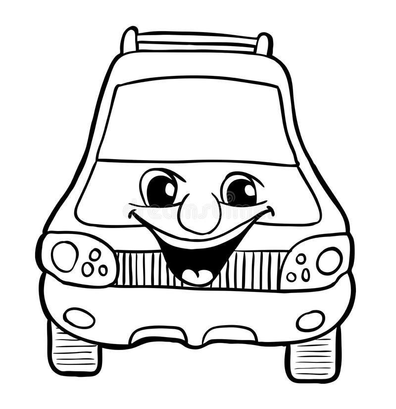 Car with smile stock vector. Illustration of outline - 62790197