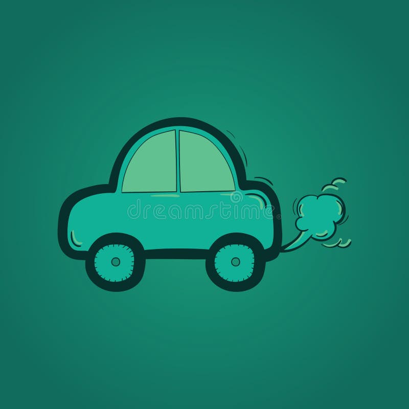 Car with Smoke. Vector Illustration Decorative Design Stock Vector ...