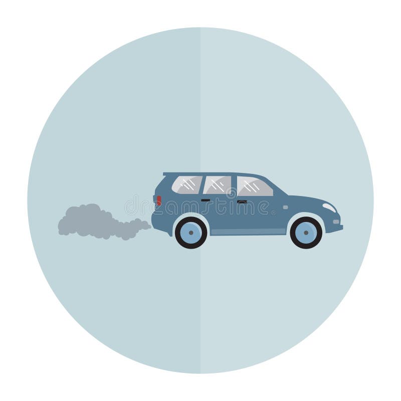 Car With Smoke. Vector Illustration Decorative Design Stock Vector ...