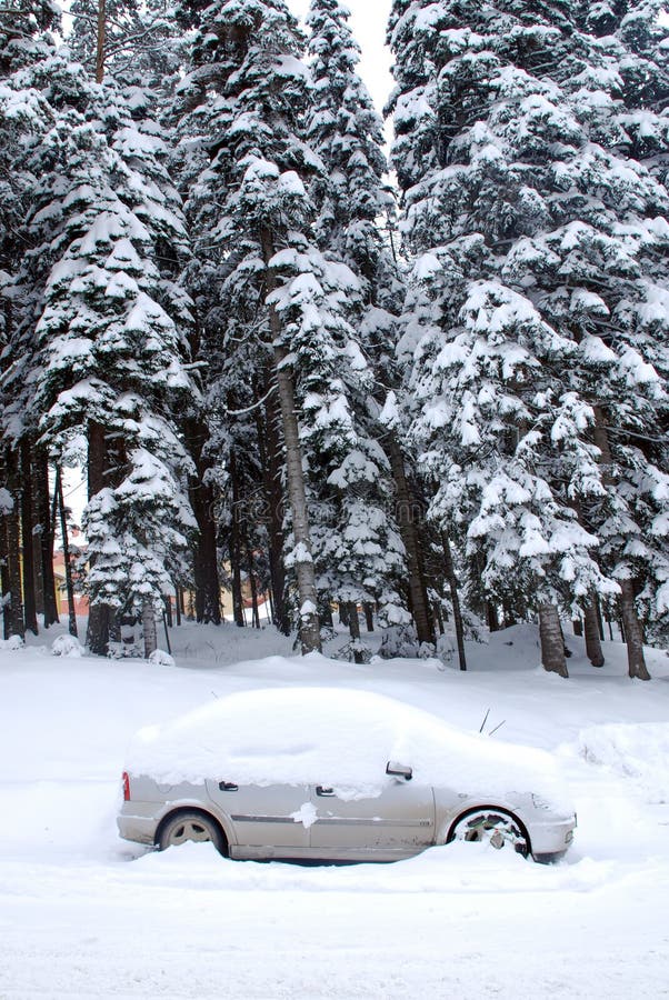 Car in the snow stock image. Image of help, blizzard - 12951609