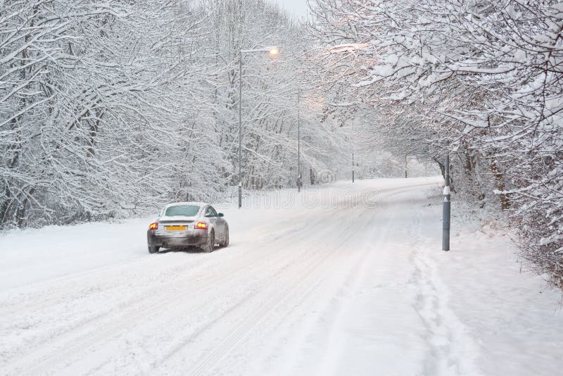 Car in Snow stock image. Image of driving, frozen, cold - 28336403