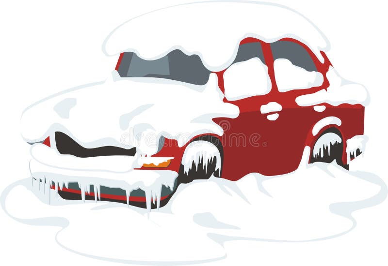 Car in snow stock vector. Illustration of cool, wheather - 35898102