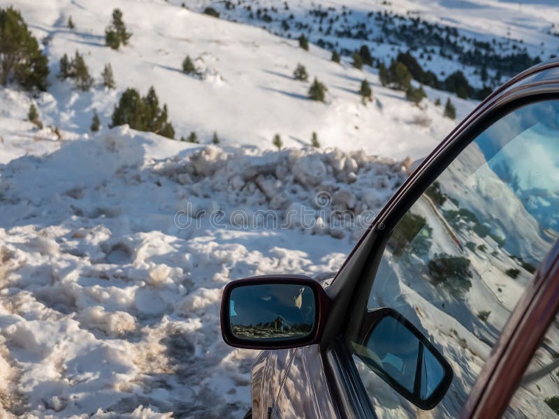 Car in a Snowdrift in a Dead End on a Road Piled with Snow Stock Photo ...