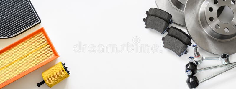 Car Spare Parts on a Light Background. Stock Photo - Image of equipment ...