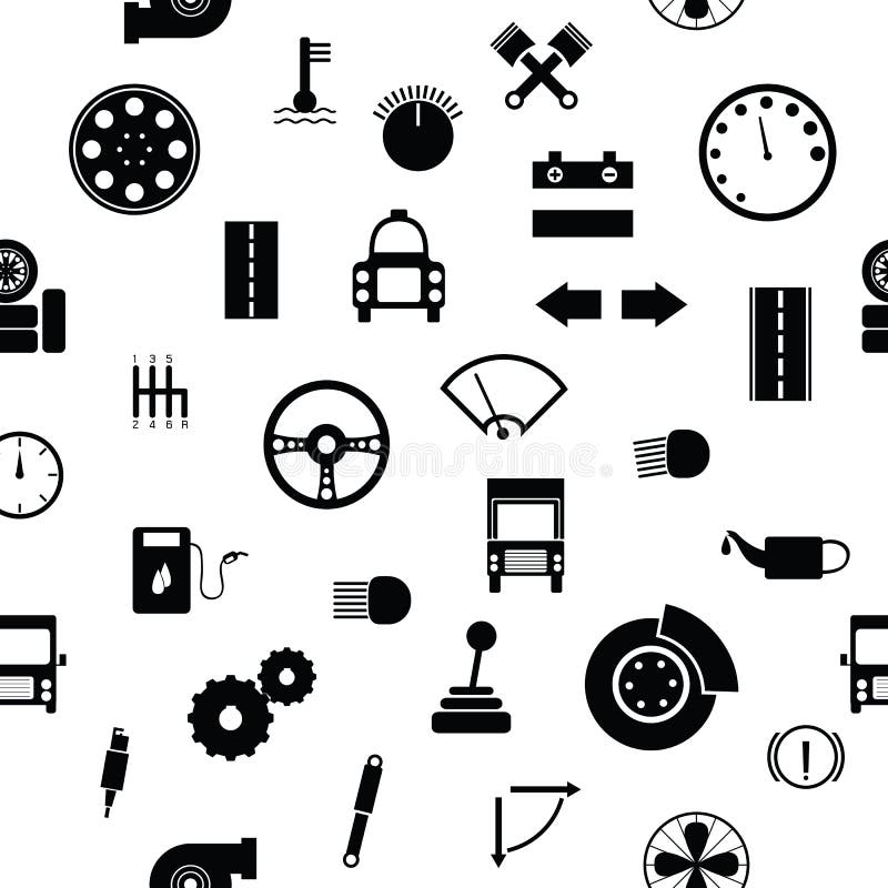 Seamless Car Parts Background Stock Illustrations – 313 Seamless Car ...