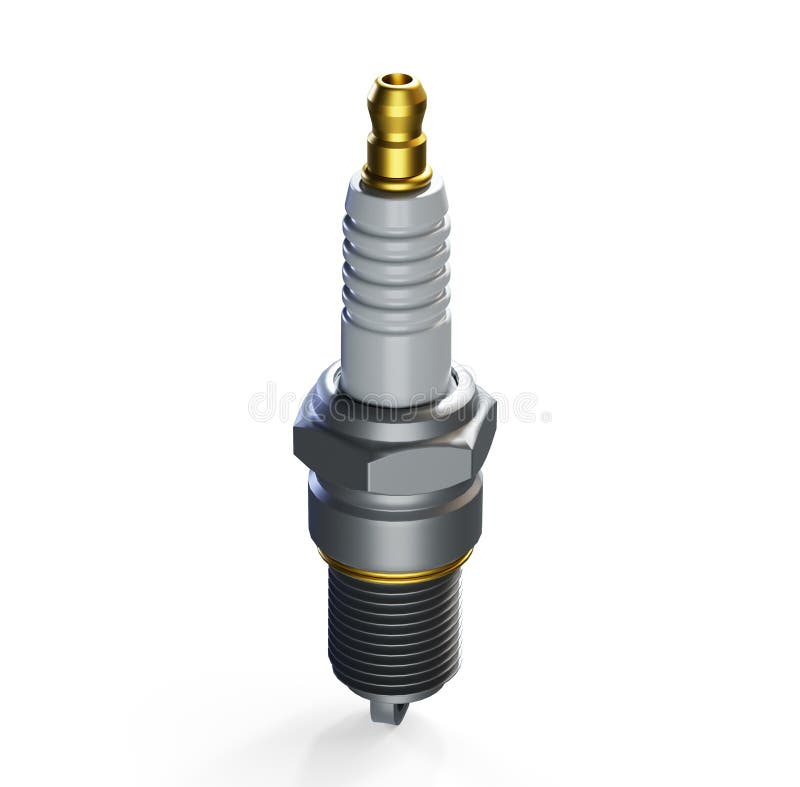 Car Spark Plug Isolated on the White 3d Render Stock Illustration ...